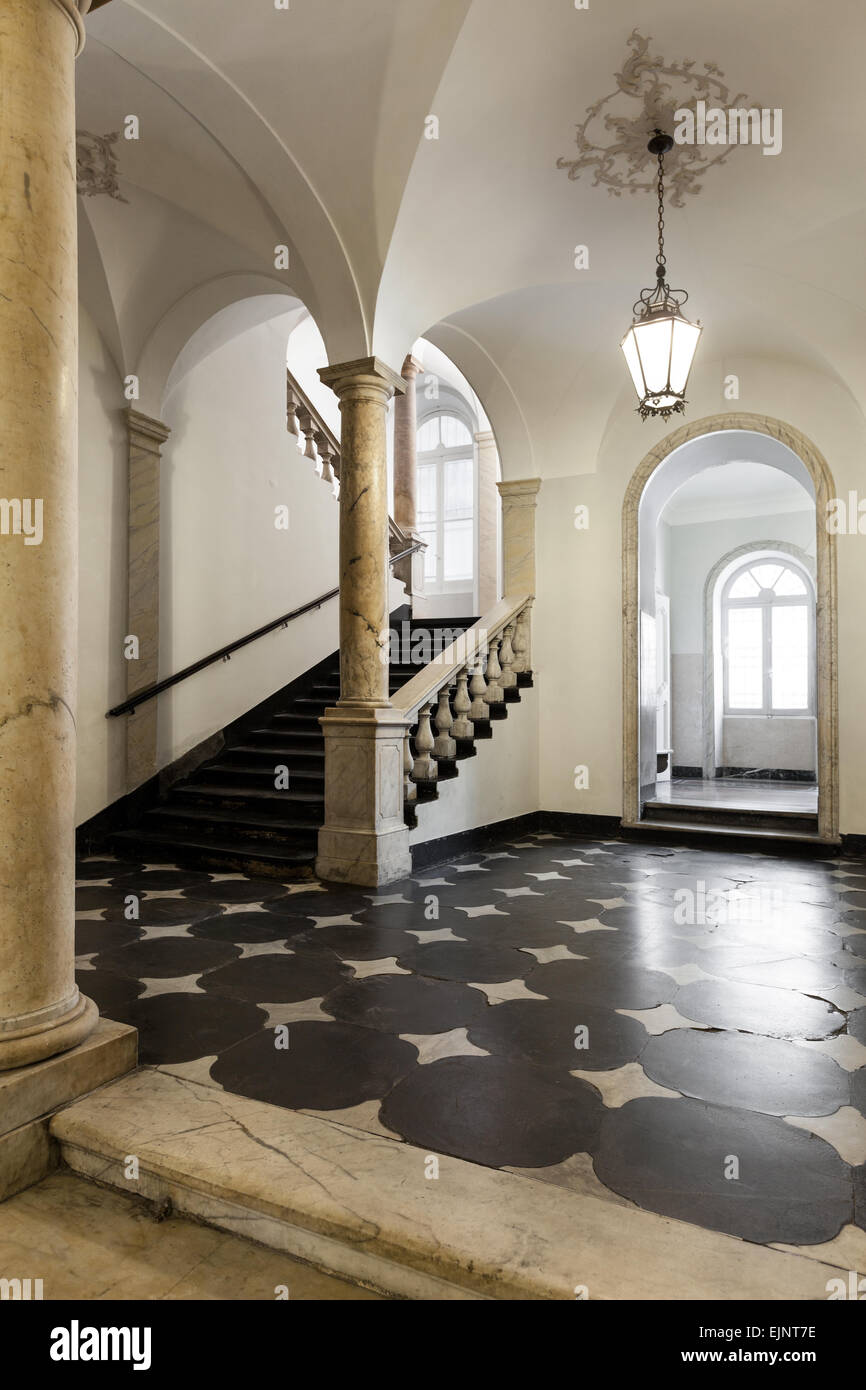 ancient hall of a classic historic building, interior Stock Photo - Alamy