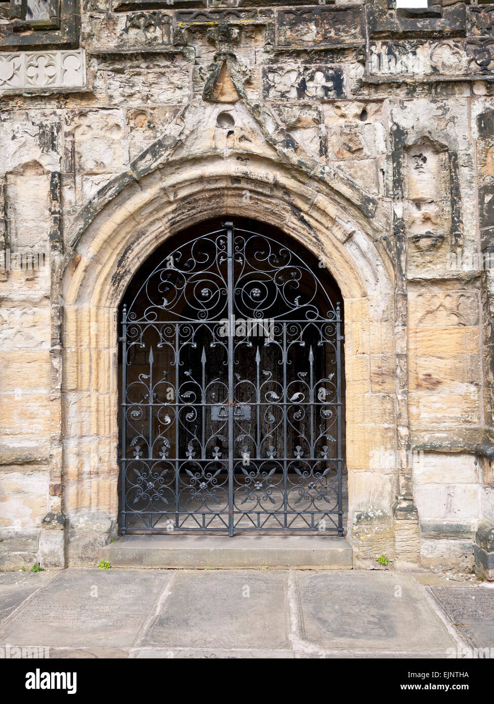 Iron gates on the Church of St Leonard`s Parish Church Middleton ...
