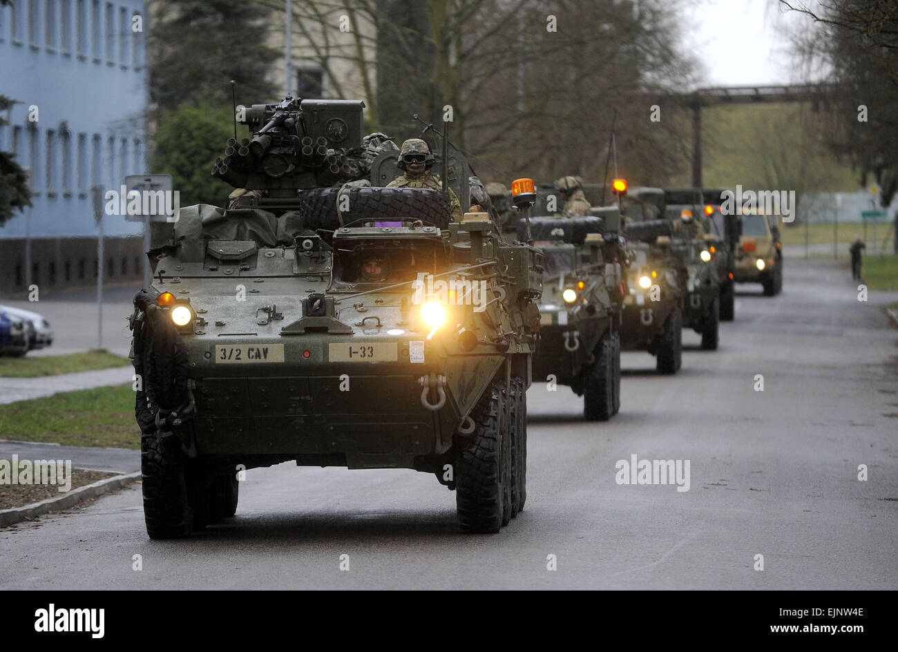 Vyskov, Czech Republic. 30th Mar, 2015. US armored fighting vehicles ...