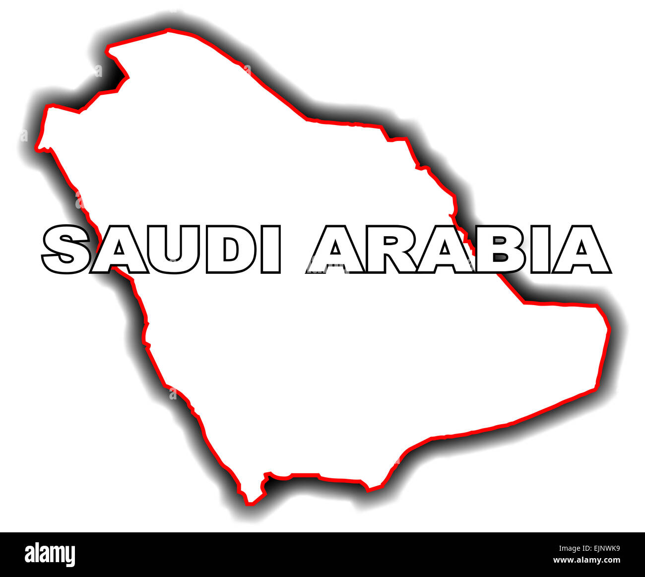 Outline map of the Arab League country of Saudi Arabia Stock Photo - Alamy