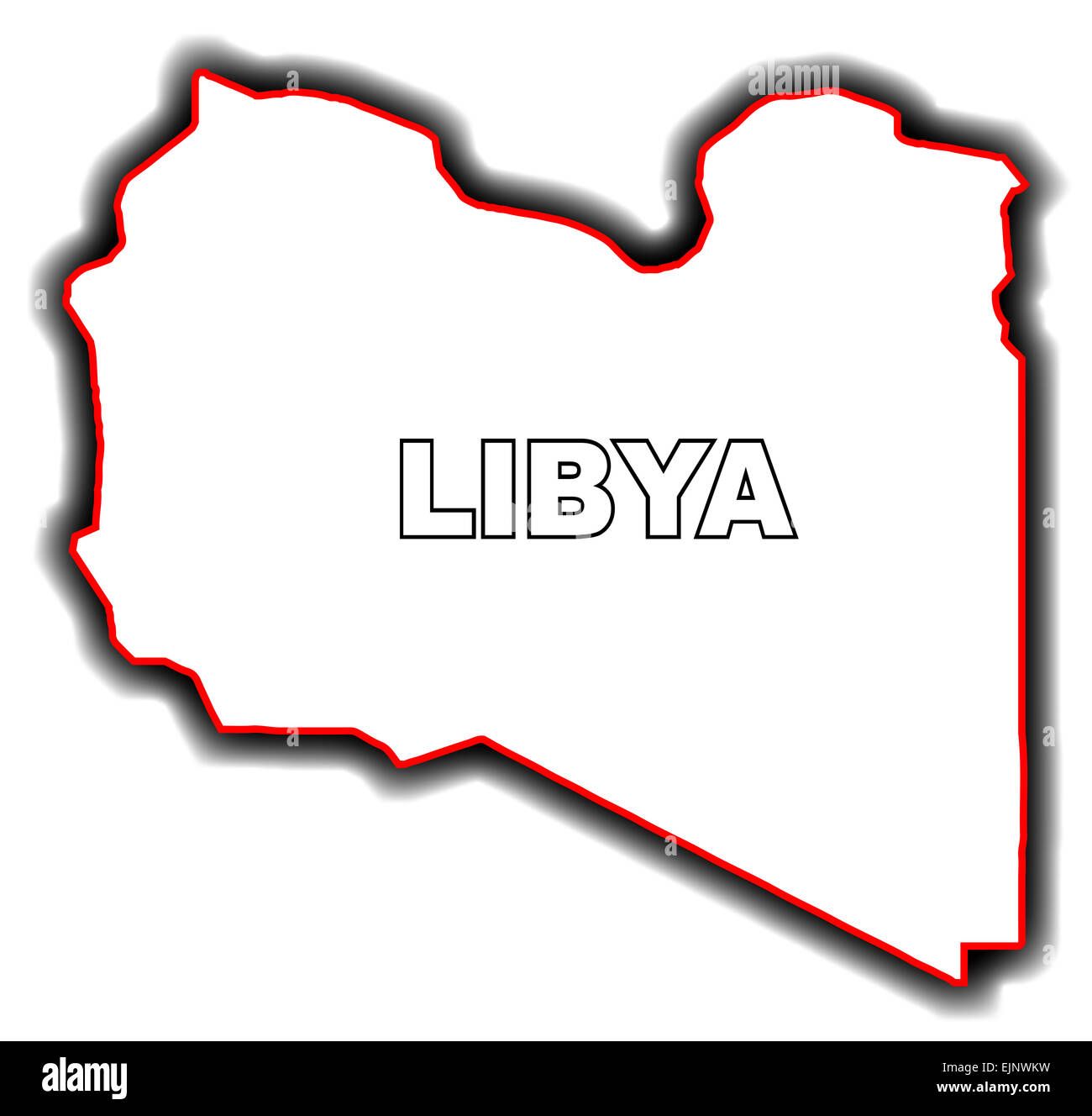 Libya outline map hi-res stock photography and images - Alamy