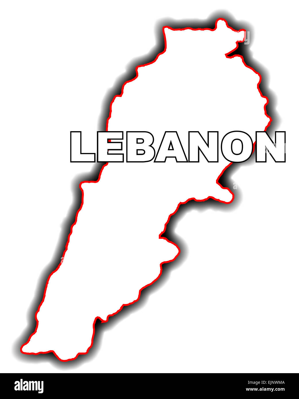 Lebanon country map hi-res stock photography and images - Alamy