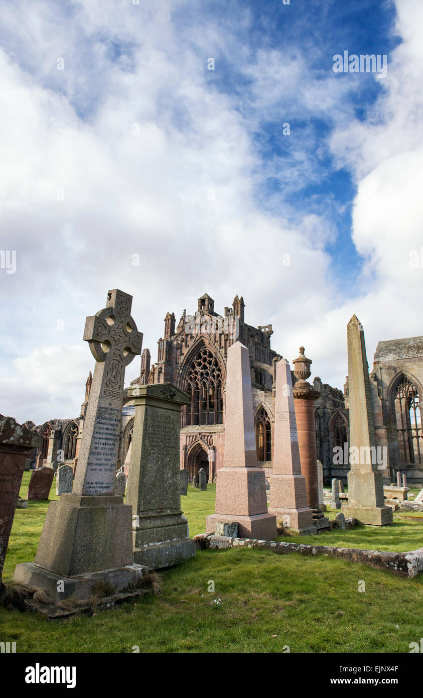 St Marys Abbey, Melrose, Roxburghshire, Scottish Borders, Scotland ...