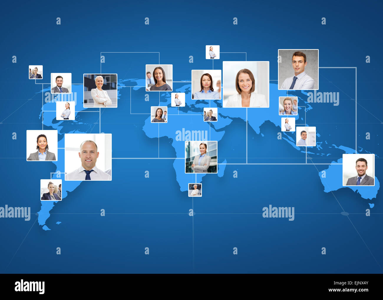pictures of businesspeople over world map Stock Photo - Alamy