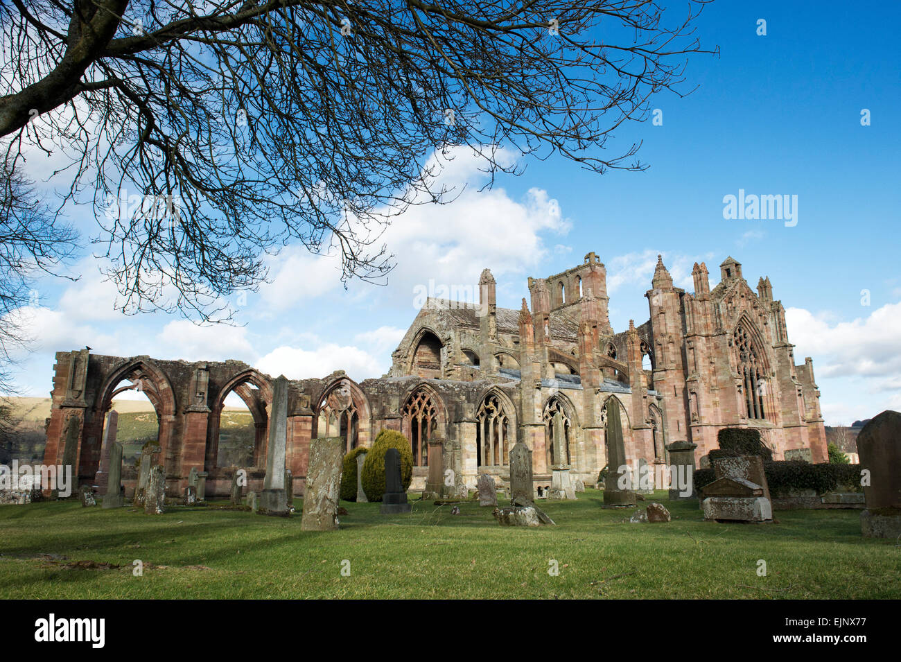 St Marys Abbey, Melrose, Roxburghshire, Scottish Borders, Scotland ...