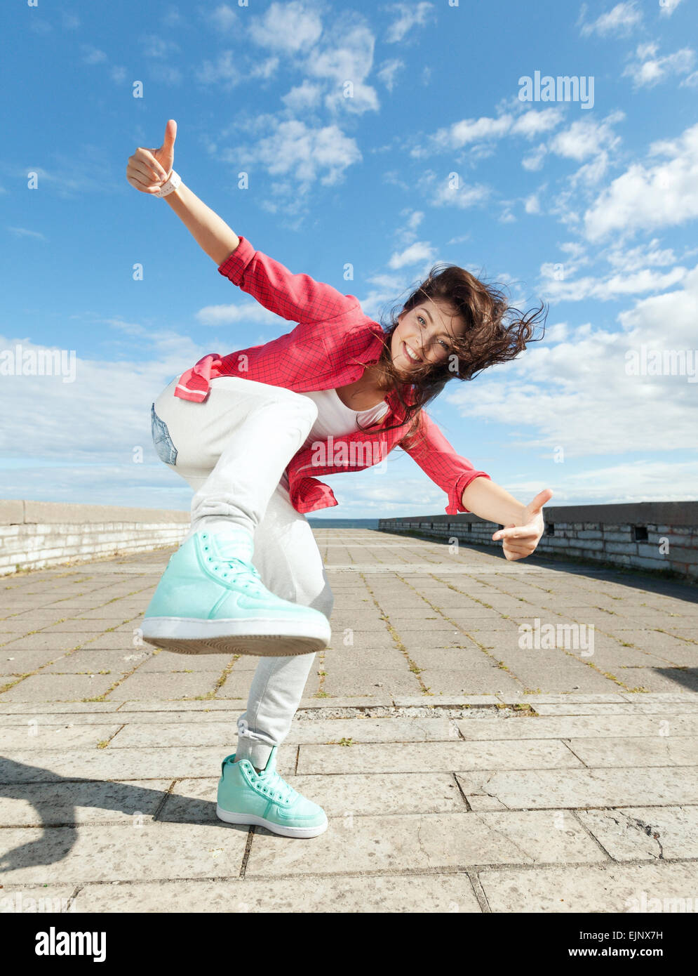 beautiful dancing girl in movement Stock Photo - Alamy