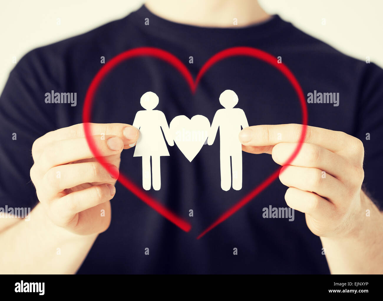 man hands with paper men Stock Photo - Alamy