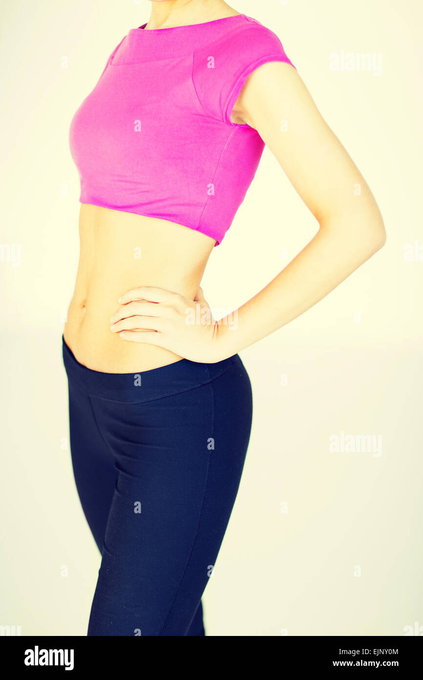 trained woman abdomen Stock Photo - Alamy