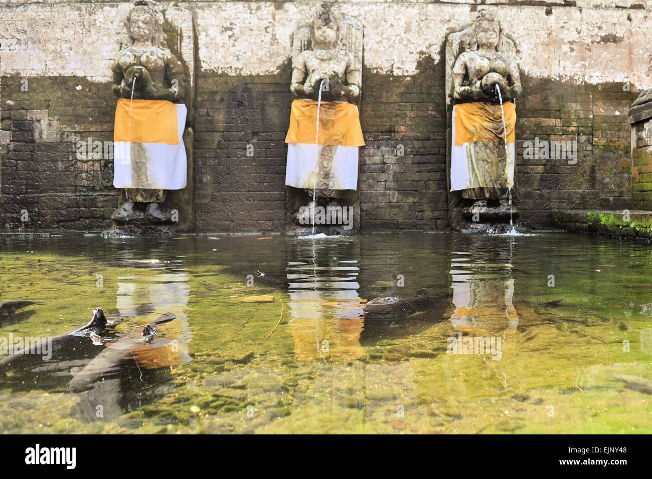 Human shaped fountains at Goa Gajah Temple, Bali, Indonesia Stock Photo ...