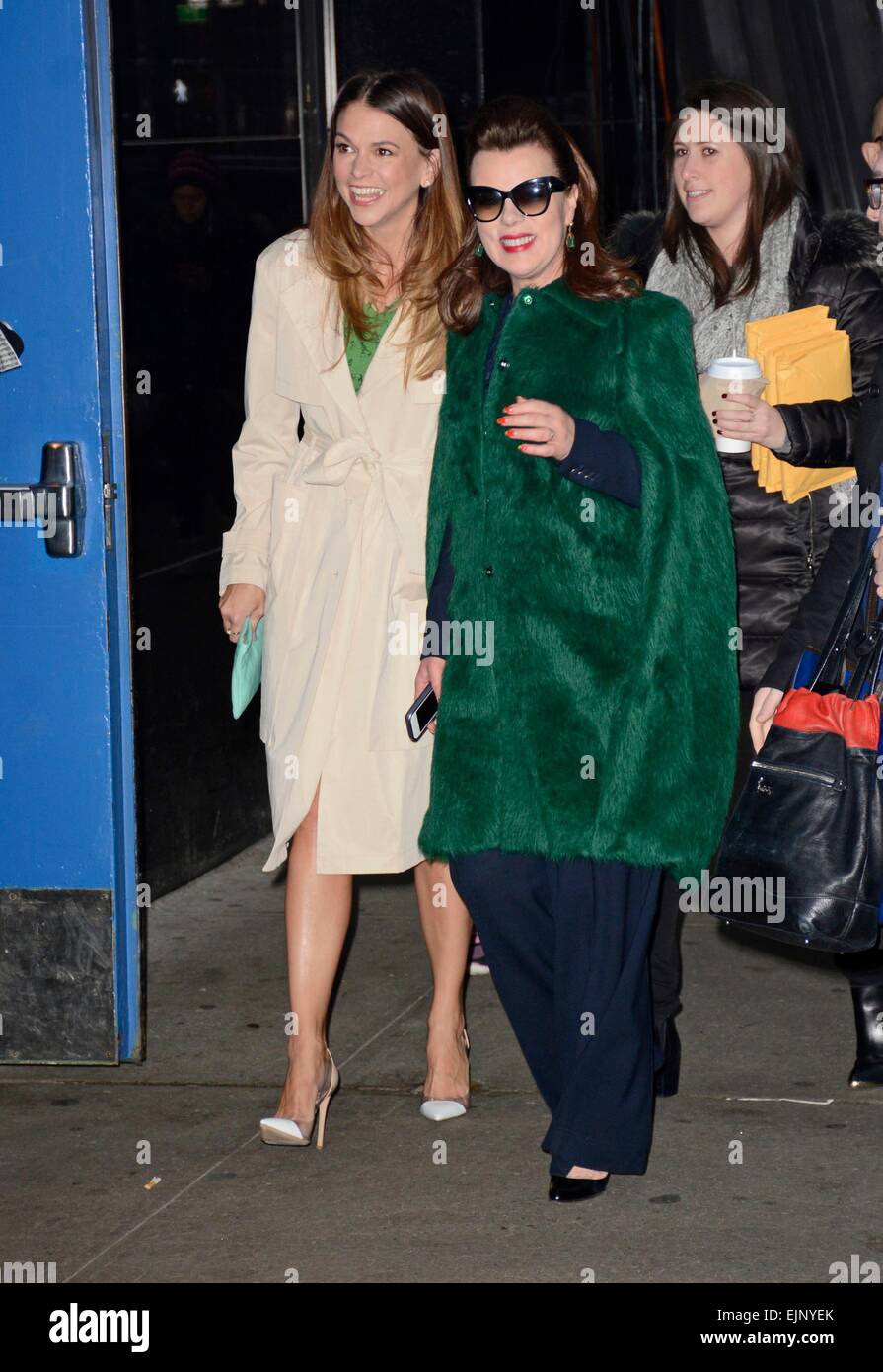 New York, NY, USA. 30th Mar, 2015. Sutton Foster, Debi Mazar out and ...