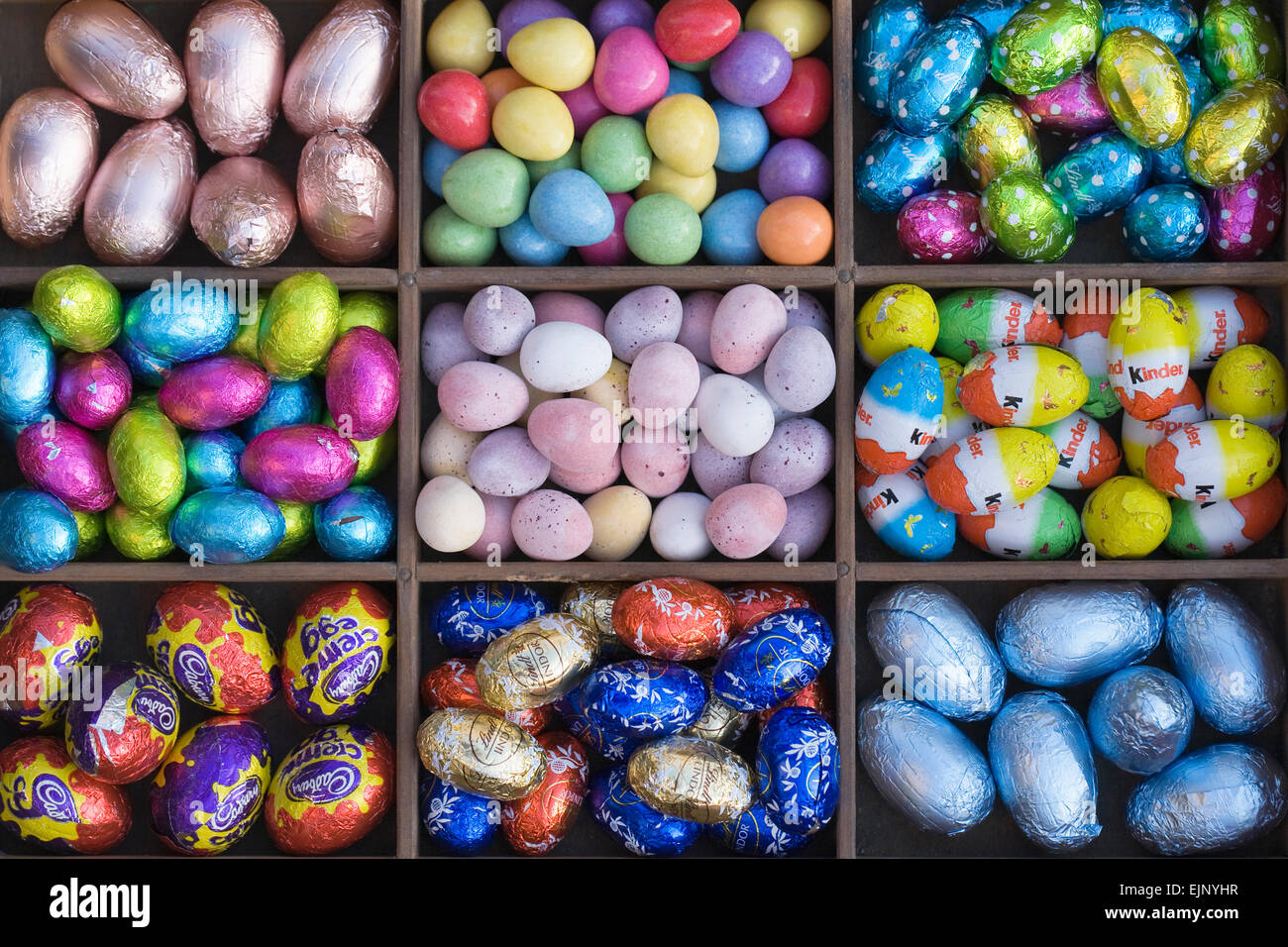 Assorted chocolate easter eggs hi-res stock photography and images - Alamy