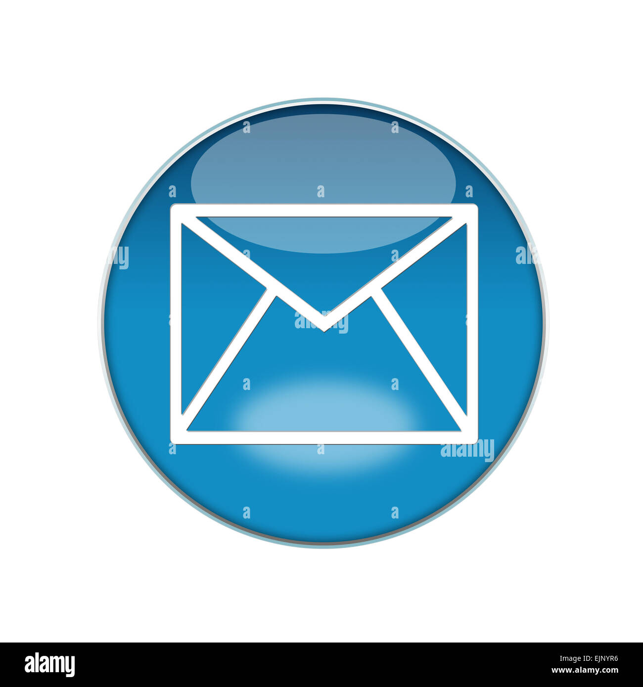 button, blue, white, email, mail, inbox, junk, push, notification ...