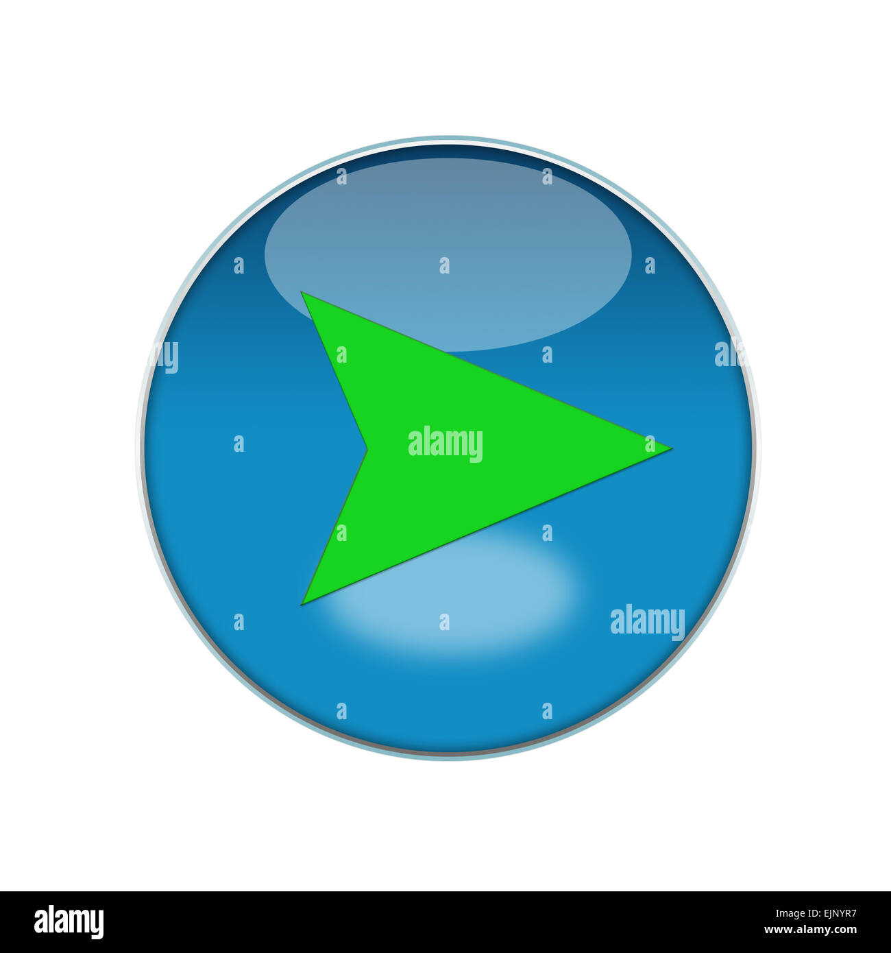 Button, blue, reflection, green, push, location, compass, right, sign ...