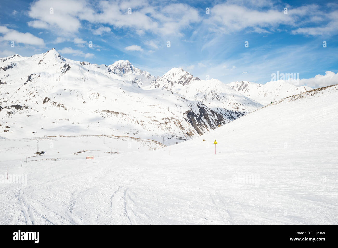 Stunning view of high mountain peaks in the italian alpine arc, in a ...
