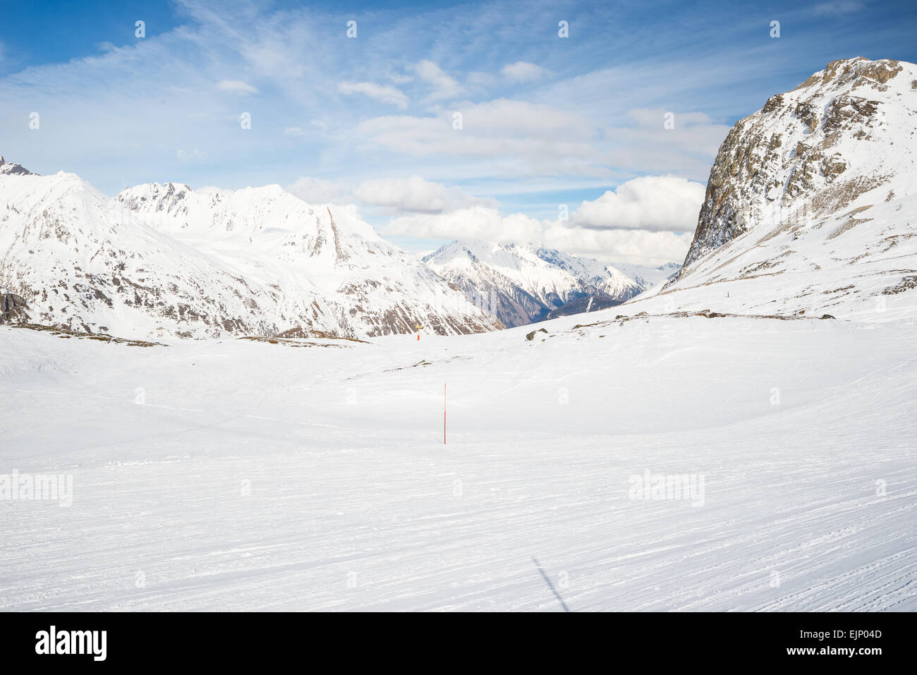 Stunning view of high mountain peaks in the italian alpine arc, in a ...