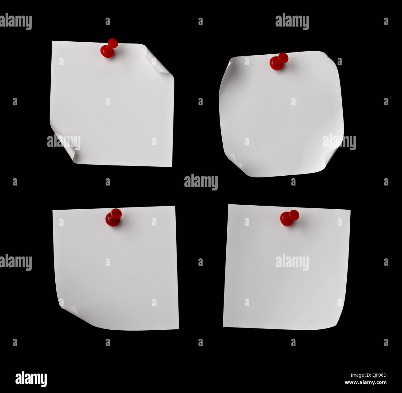 close up of note paper with push pin on a black background Stock Photo ...