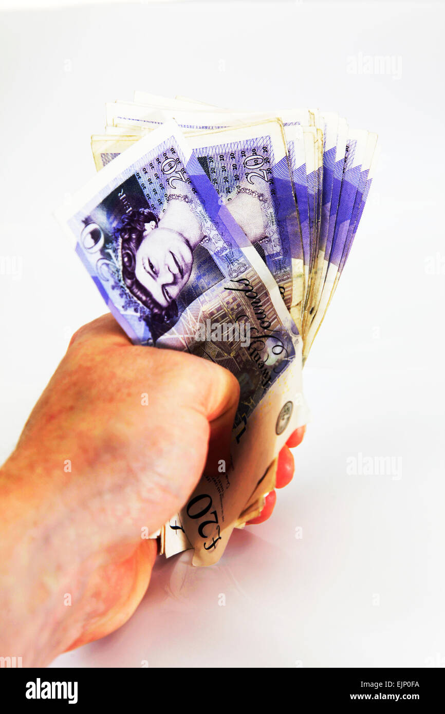 fist full of money hand grabbing bank notes holding gripping isolated ...