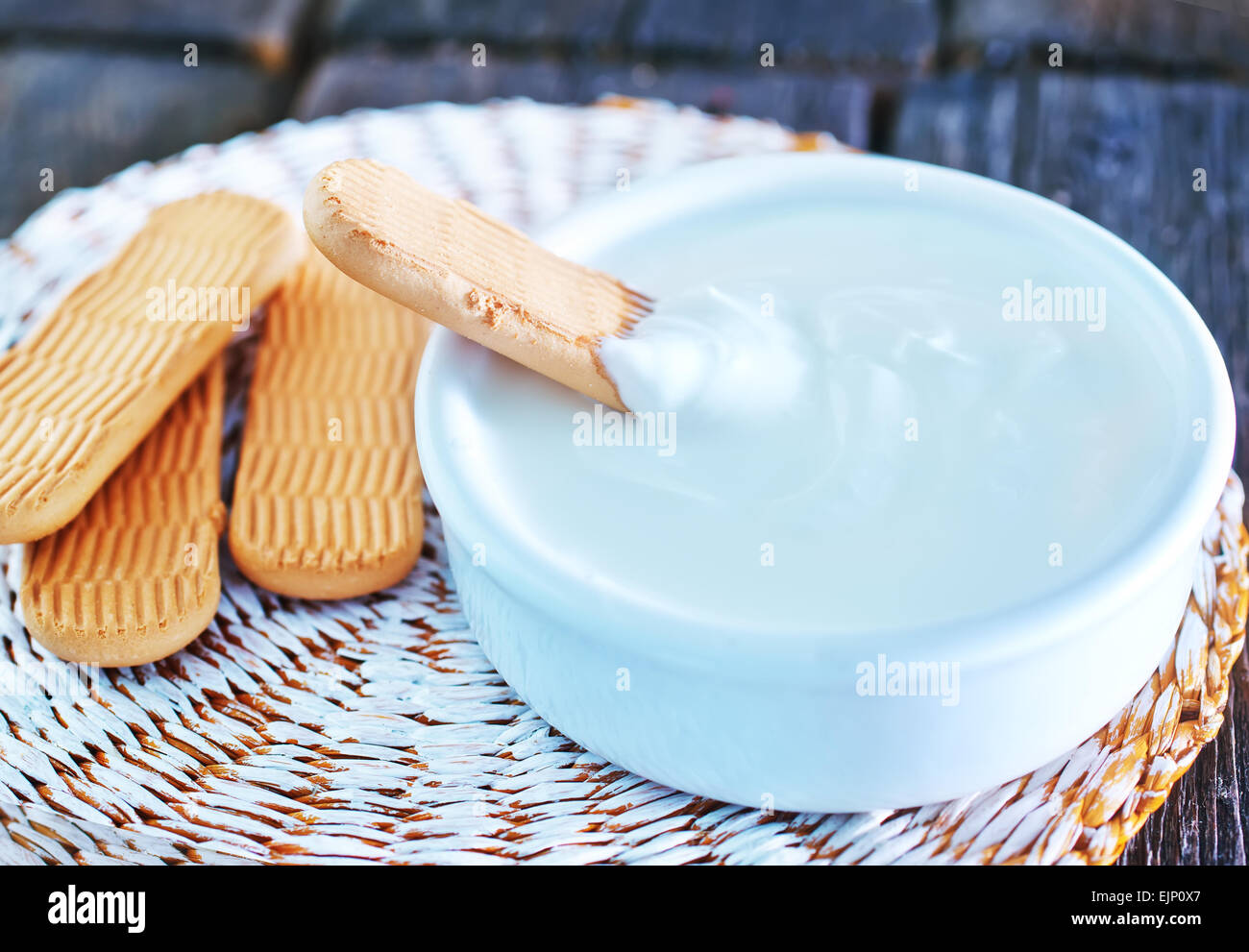 baby food on a table, baby cookies Stock Photo - Alamy