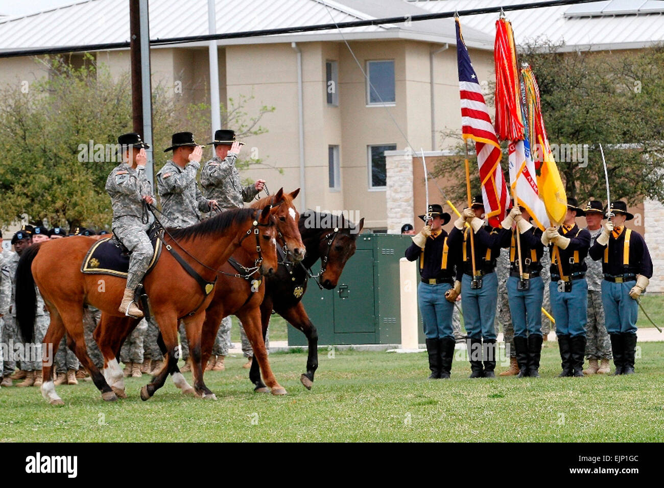 Col. John DiGiambattista left on horseback, the incoming commander of ...