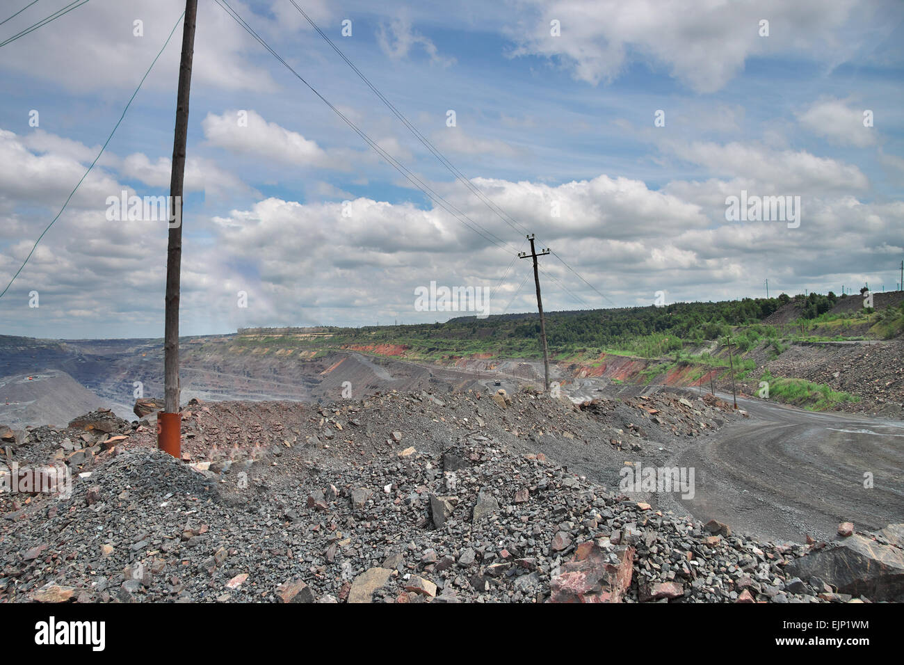 General view to the iron ore opencast mining Stock Photo - Alamy