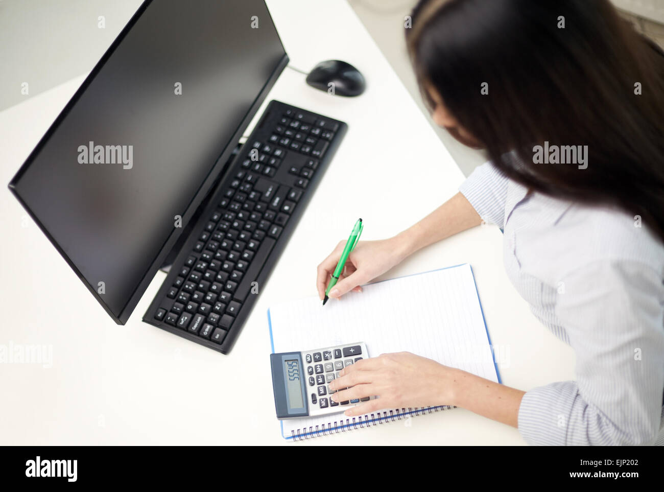 Close up business woman calculator hi-res stock photography and images ...