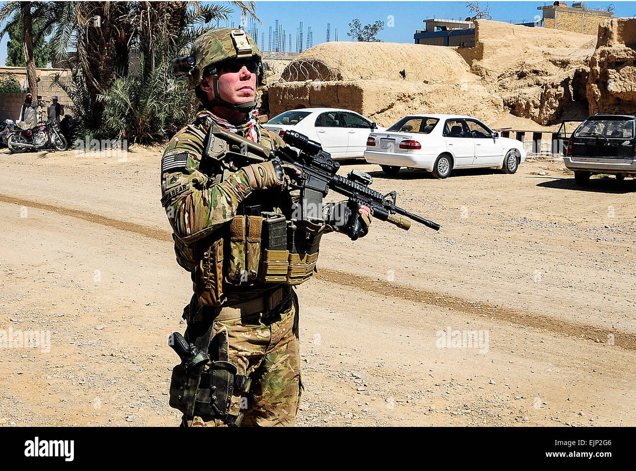 U.S. Army National Guard Staff Sgt. James Bates, a security force squad ...