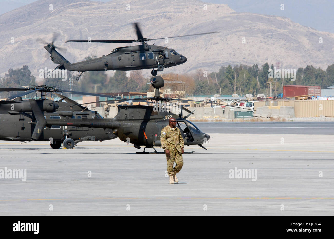 Task Force Saber Command Sgt. Maj. Frankie Woods, conducts his rounds ...