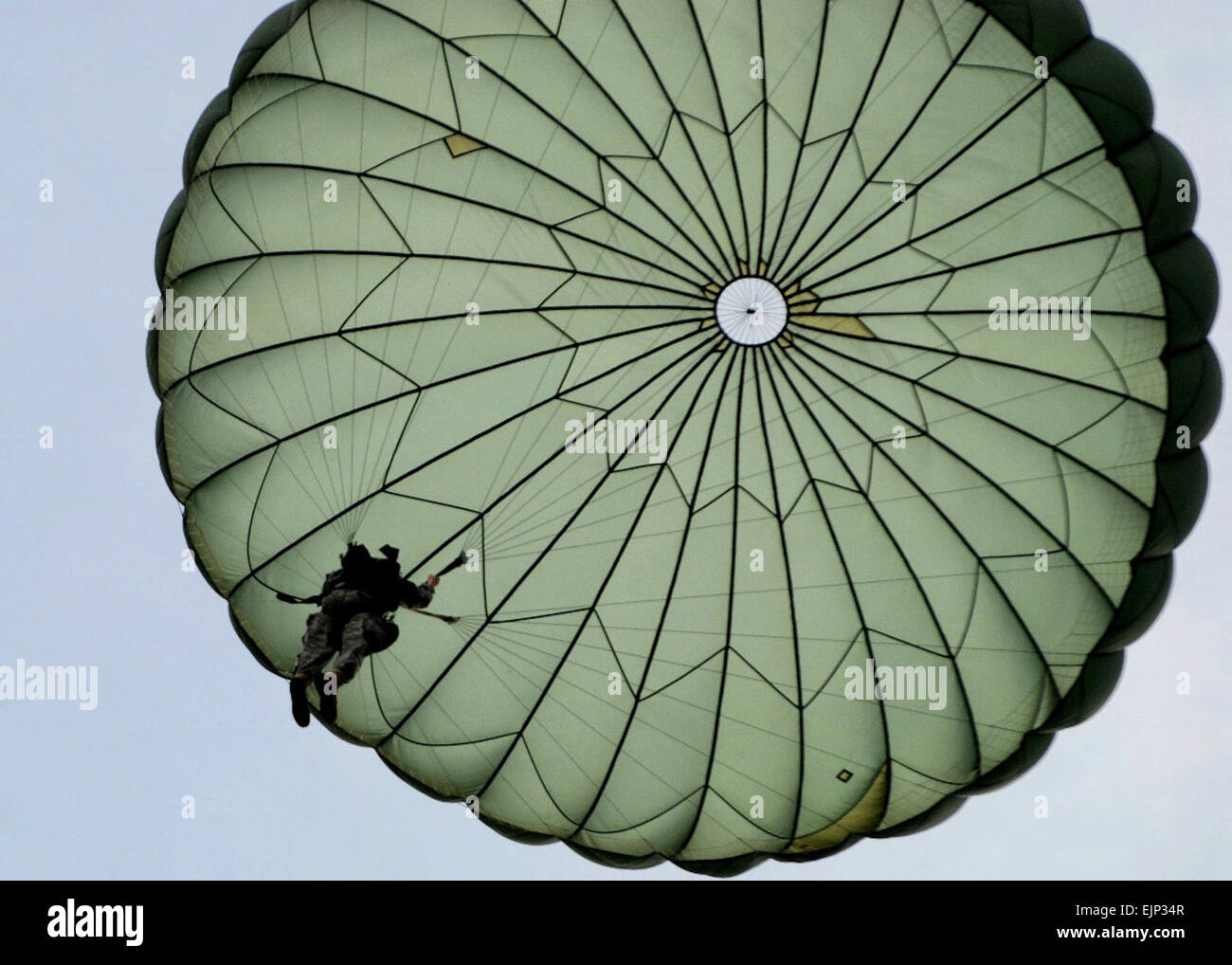 Paratrooper with a T10D parachute from 1st Battalion, 508th Parachute ...