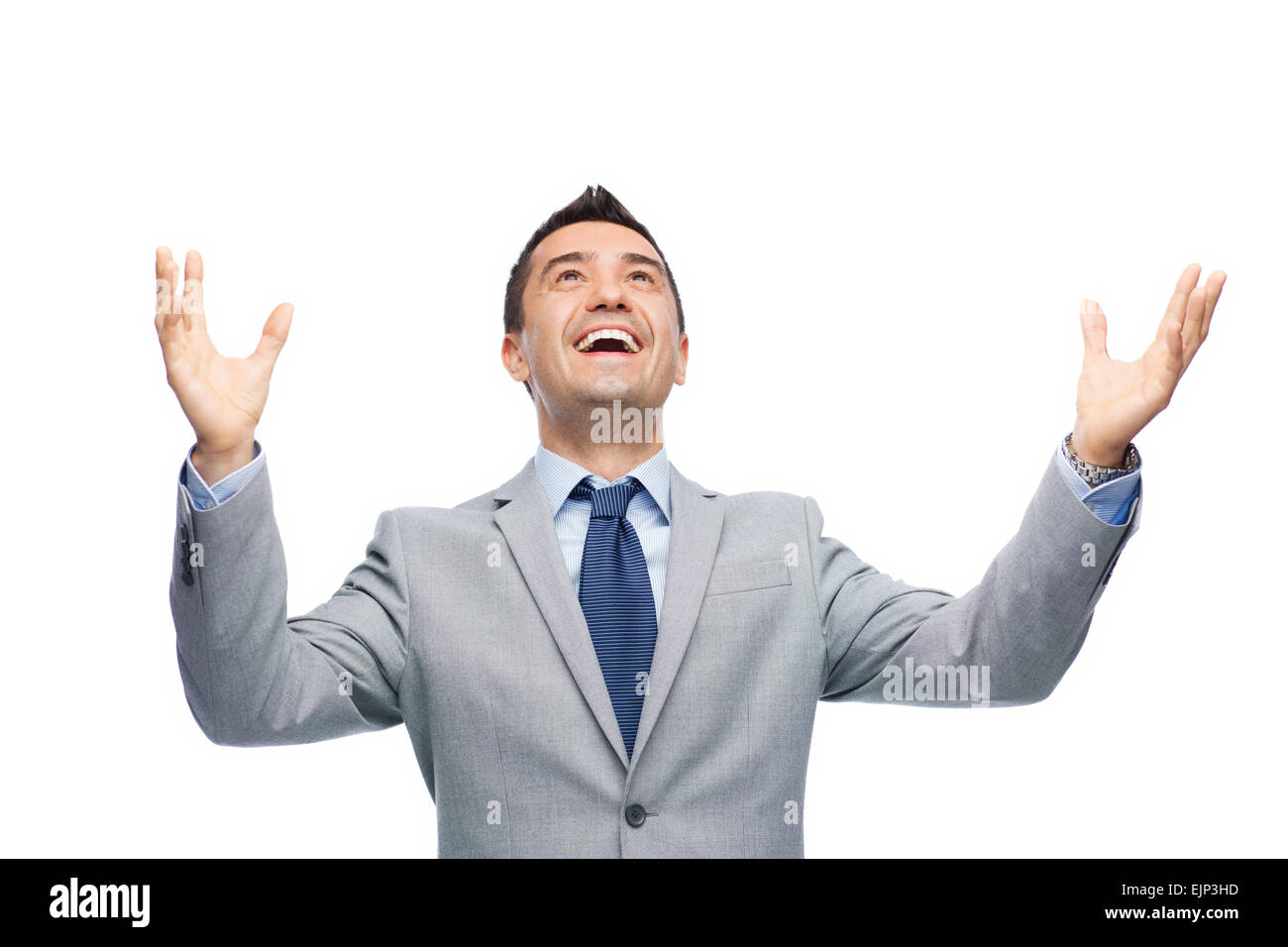 happy laughing businessman in suit Stock Photo - Alamy