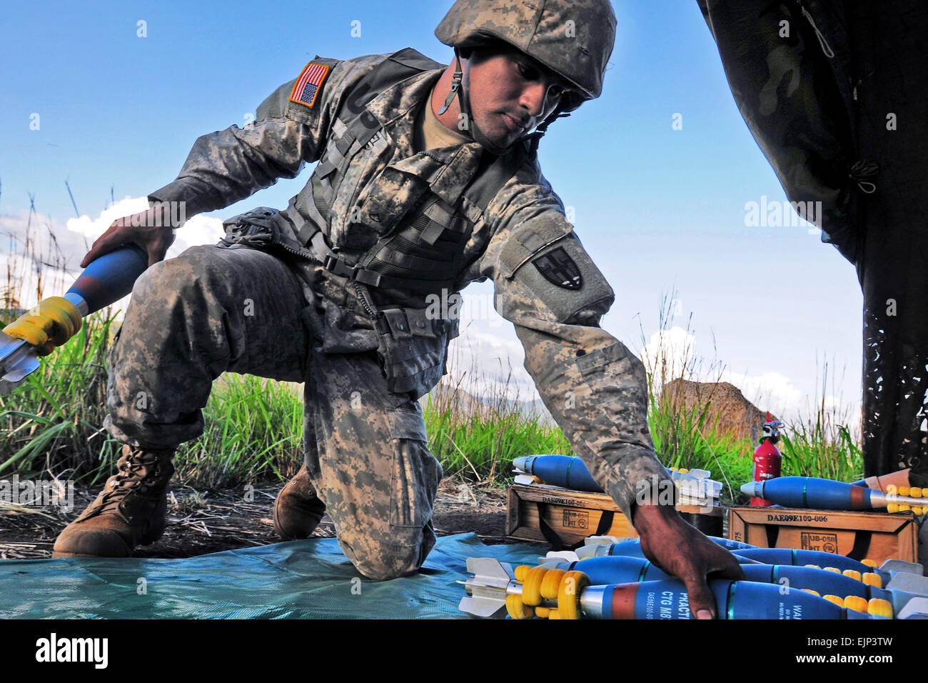 Pfc. Victor Perez, a member of Headquarters and Headquarters Company ...