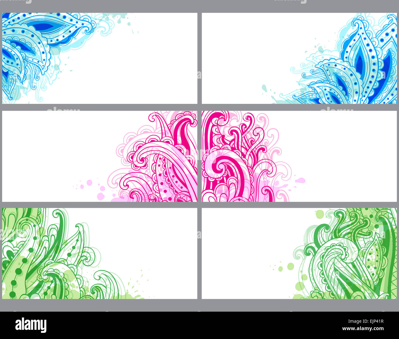 Bright decorative abstract horizontal cards Stock Photo - Alamy