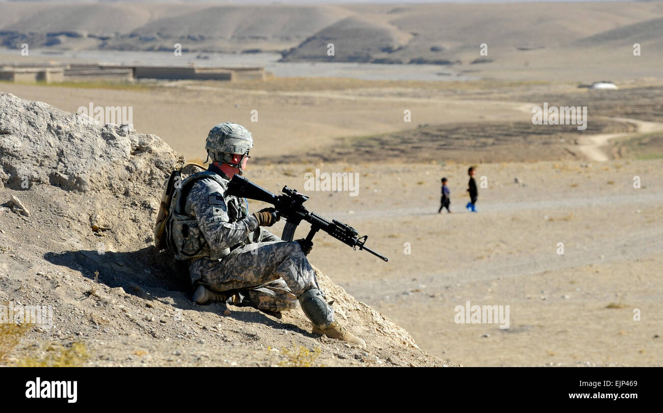 From atop a hill, Specialist Timothy Leary, Provincial Reconstruction ...