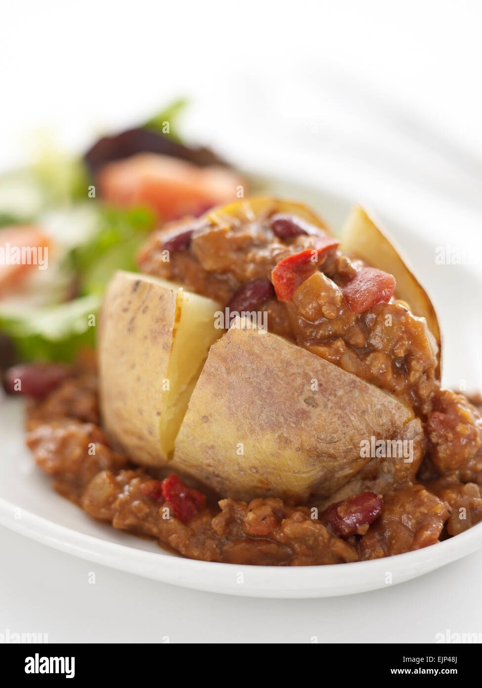 baked potato and chilli portrait Stock Photo - Alamy