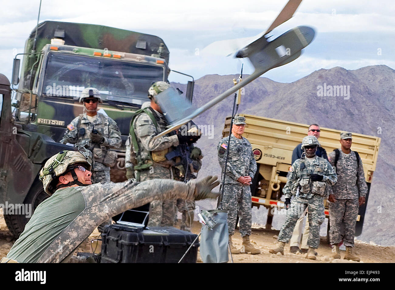 Cpl. Sean Connell during a training launches a Raven while providing a ...