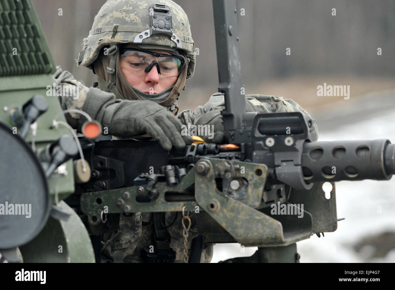 U.S. Army Spc. Justin Barnett, a paratrooper assigned to 1st Squadron ...