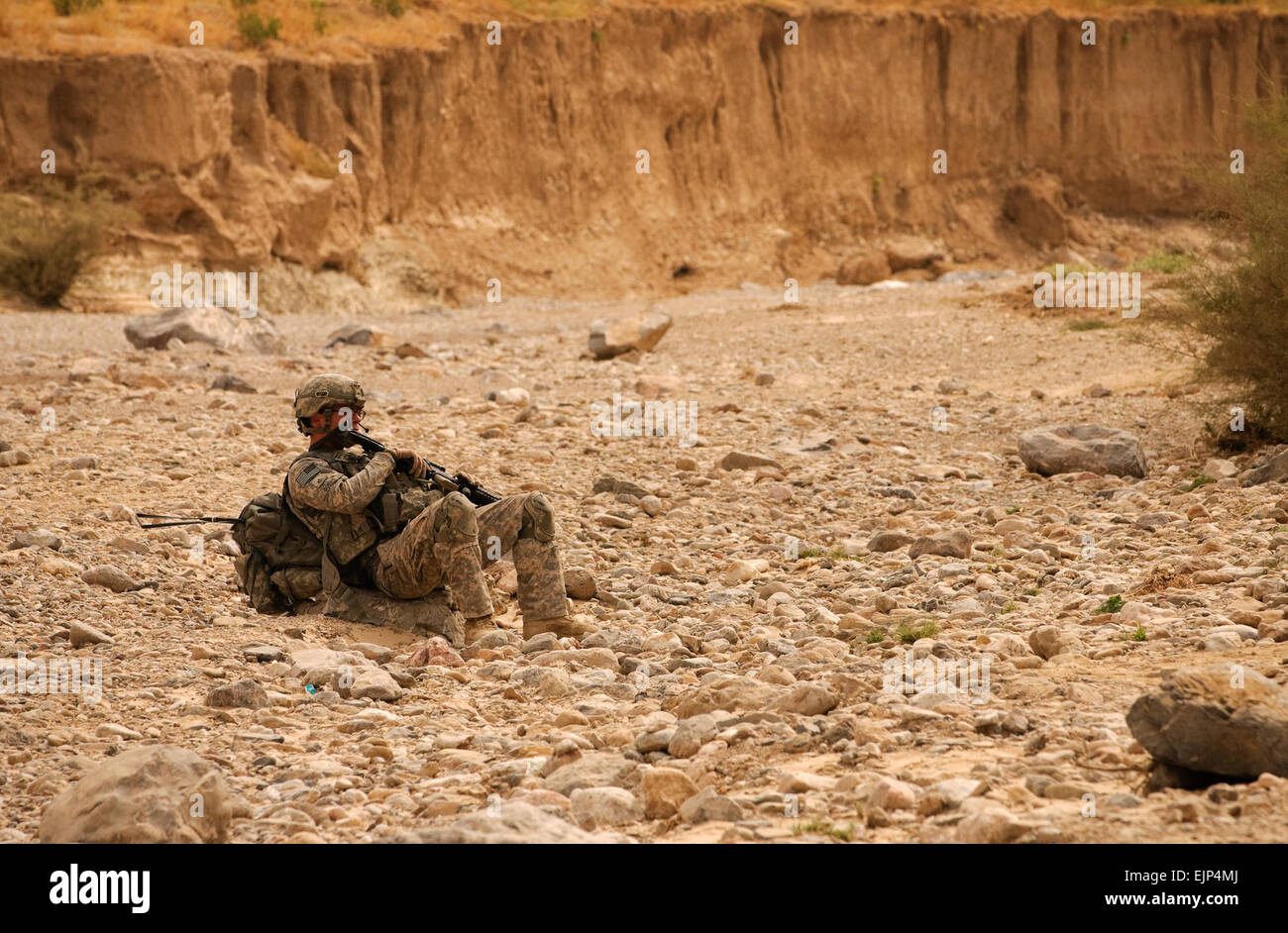 U.S. Army Pfc. Justin Cobbs, a radio operator assigned to 3rd Platoon ...