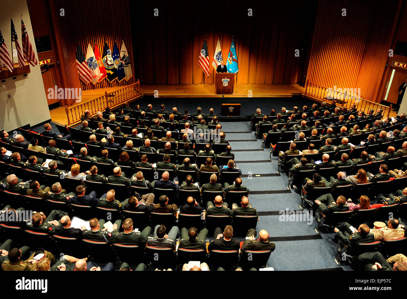 Defense Secretary Robert M. Gates delivers his remarks to students at ...