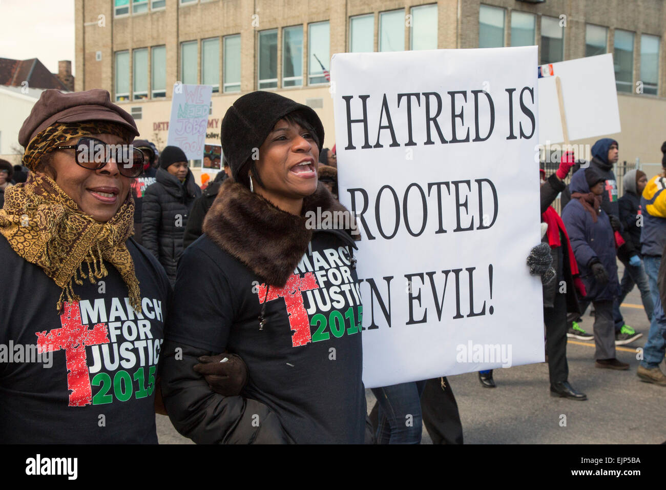 Detroit residents march for racial justice Stock Photo - Alamy