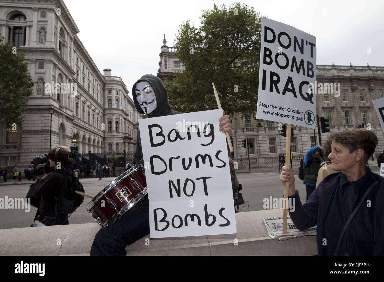 Don't Bomb Iraq' protest in Whitehall Featuring: View,Atmosphere Where ...