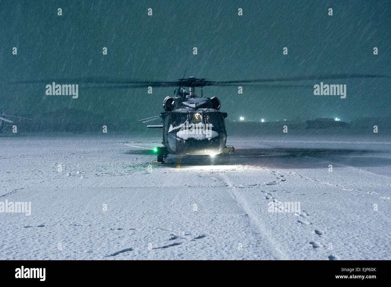 A UH-60 Black Hawk Helicopter with A Company, 5th Battalion, 101st ...
