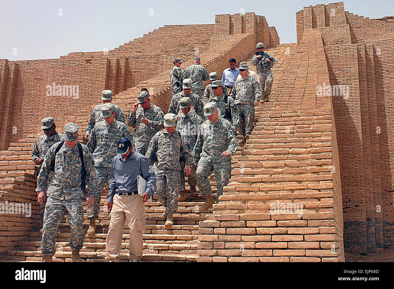 U.S. Army Brig. Gen. Michael Lally, left front, and Col. Dan Hokanson ...