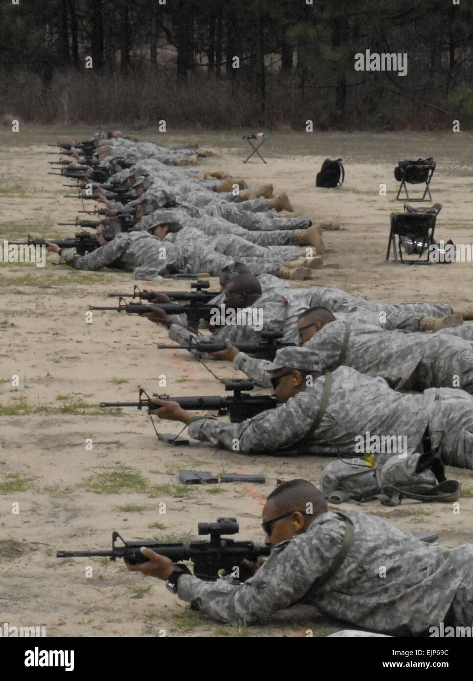 Fort Jackson drill sergeants line up to fire from 300 meters Tuesday at ...