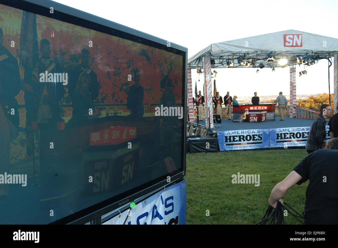 ESPN broadcasted SportsNation live from Whipple Field at Joint Base ...