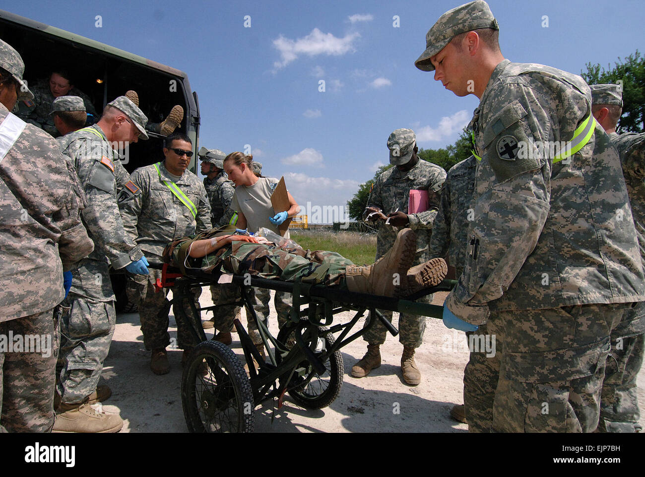 Soldiers from the 441st Ground Ambulance Company and the 345th Combat ...