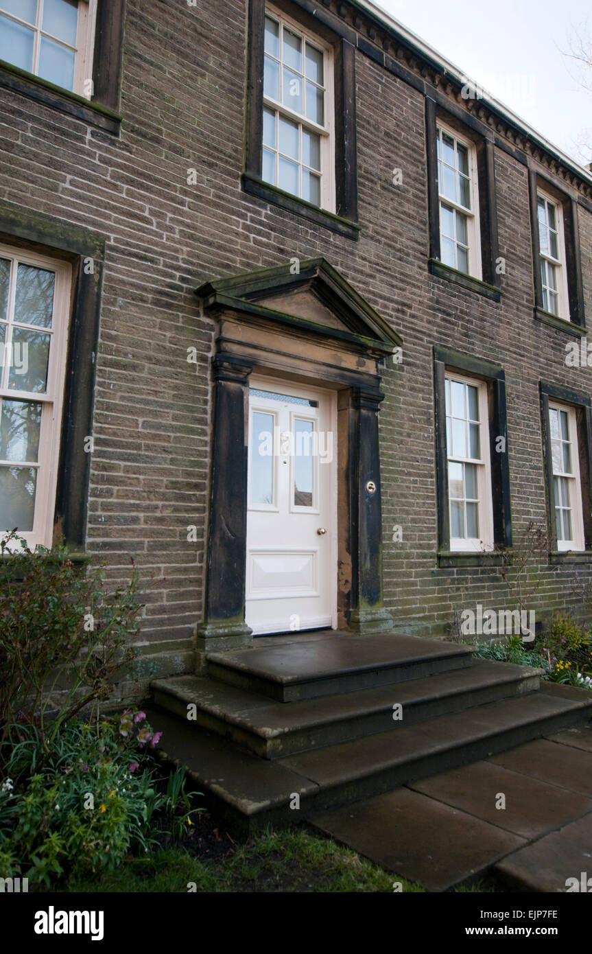 Front view of the Bronte's parsonage in Howarth, Yorkshire Stock Photo ...