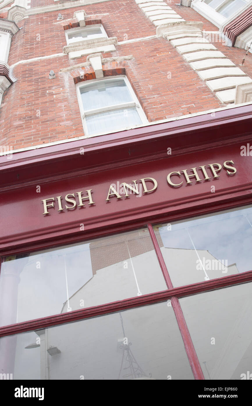 Fish and Chip Shop Sign Stock Photo - Alamy