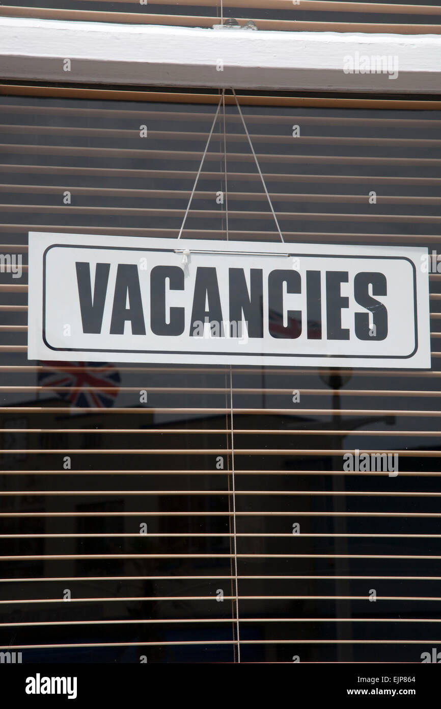 Vacancies Sign on Hotel Window Stock Photo - Alamy