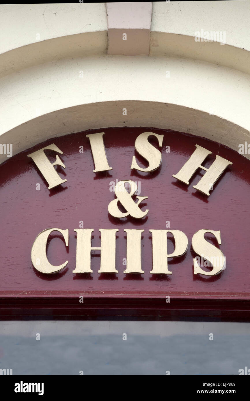 Fish and Chip Shop Sign Stock Photo - Alamy