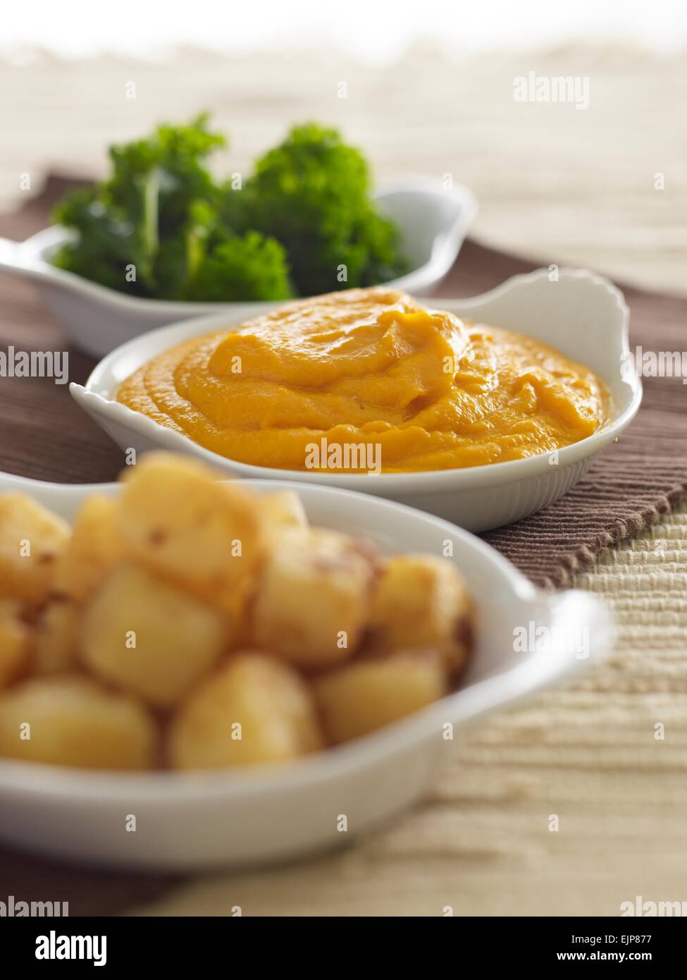 roast dinner accompaniments Stock Photo - Alamy
