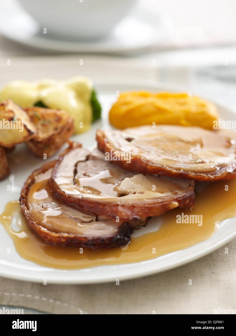 pork roast dinner Stock Photo - Alamy